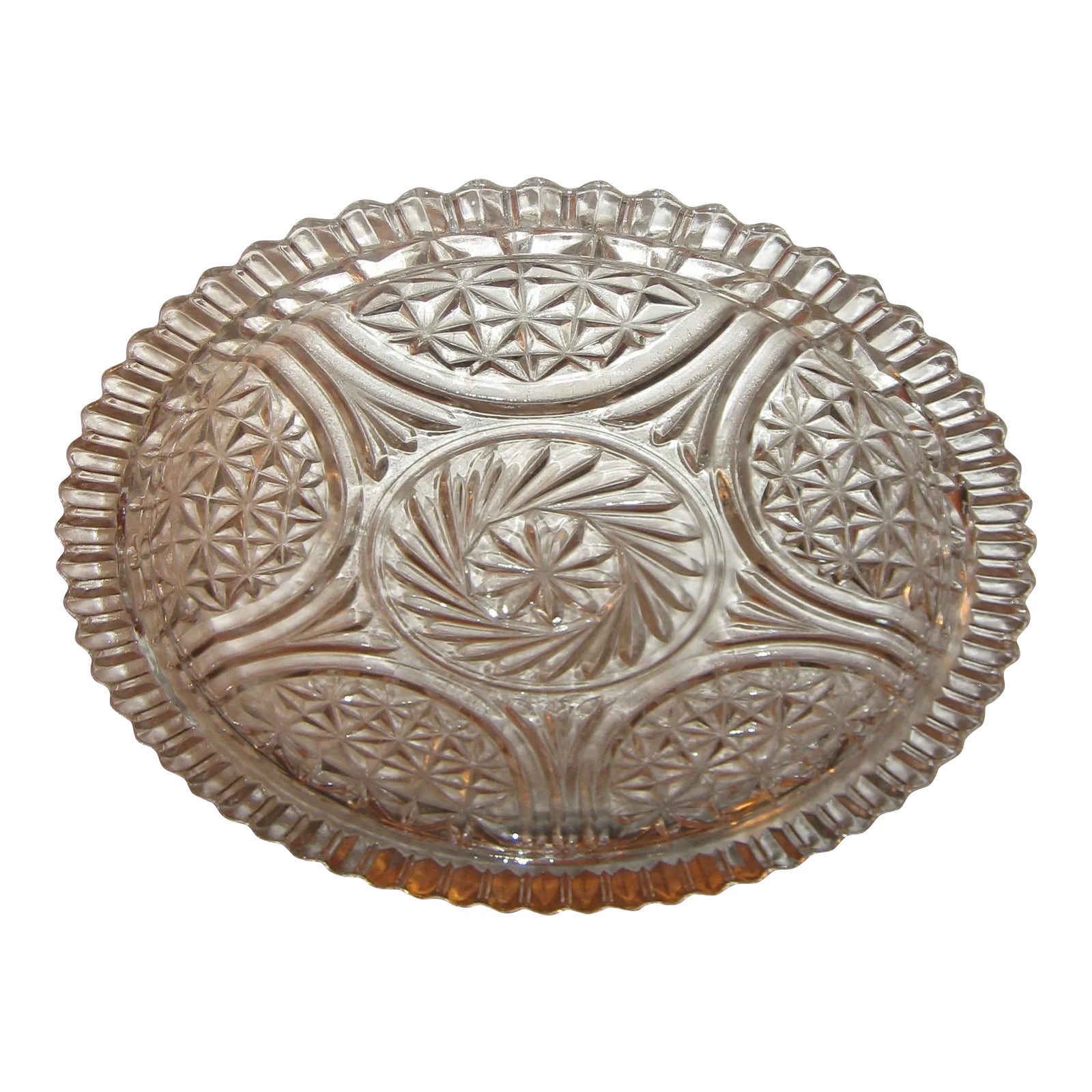 Cut Glass Round Cake Plate | Chairish