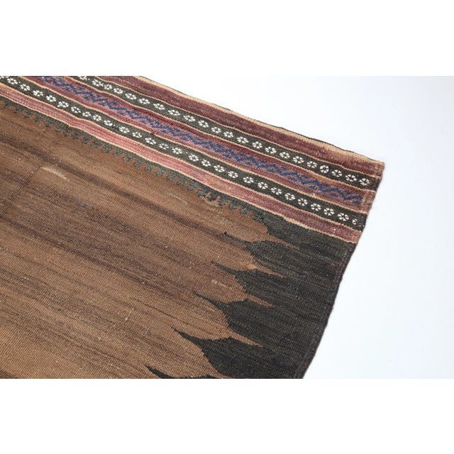 Antique Handwoven Square Size Kurdish Sofrah Kilim | Chairish