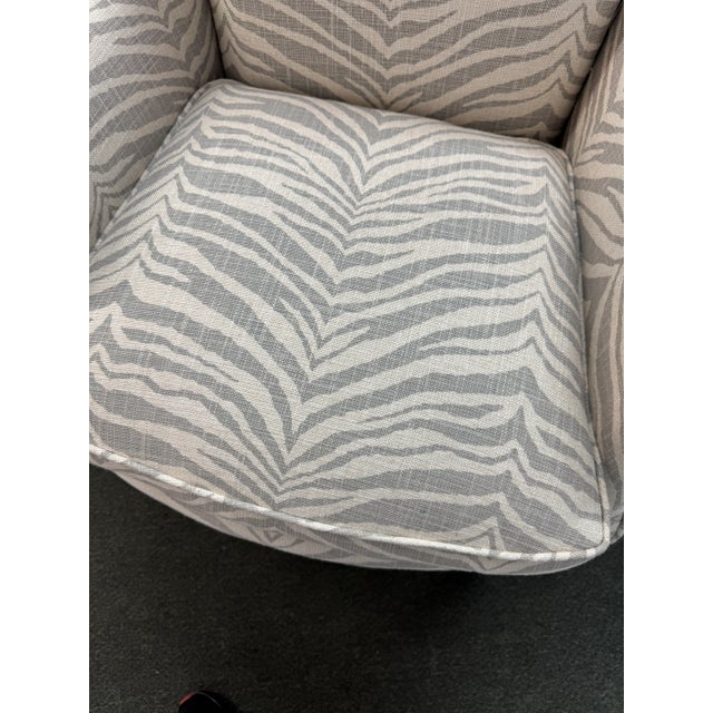 Custom Design Wingback Zebra Print Arm Chair | Chairish