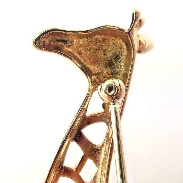 Mikimoto 18k Yellow Gold Large Giraffe Pin Brooch | Chairish