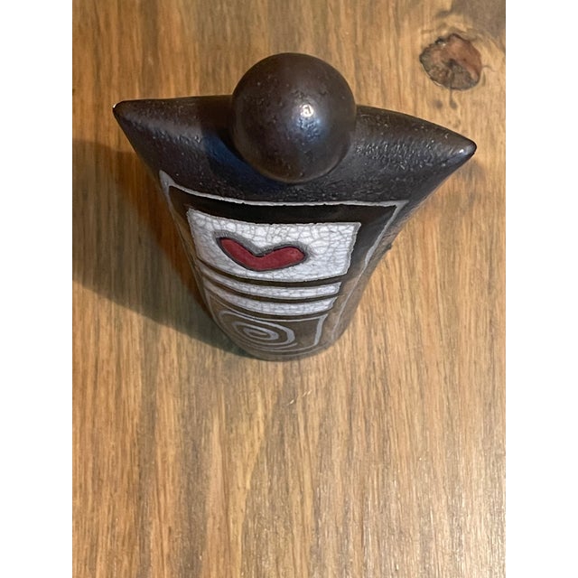 1980s Barbara Hertel Ceramic Spirit People Rattle Raku Studio Pottery ...