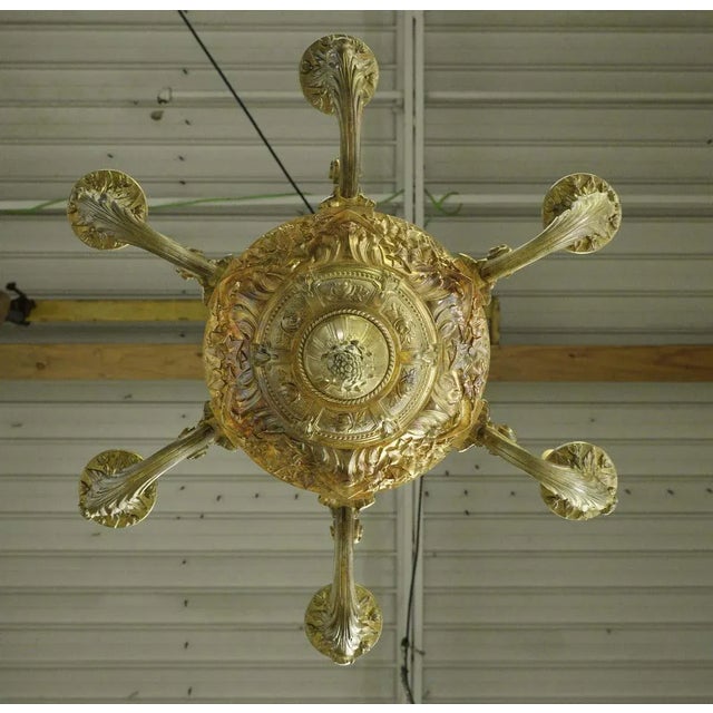 Restored Antique French Bronze Ornate 6 Arm Chandelier | Chairish