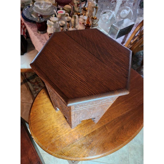 1900s Antique Victorian Oak Taboret/Side Table | Chairish