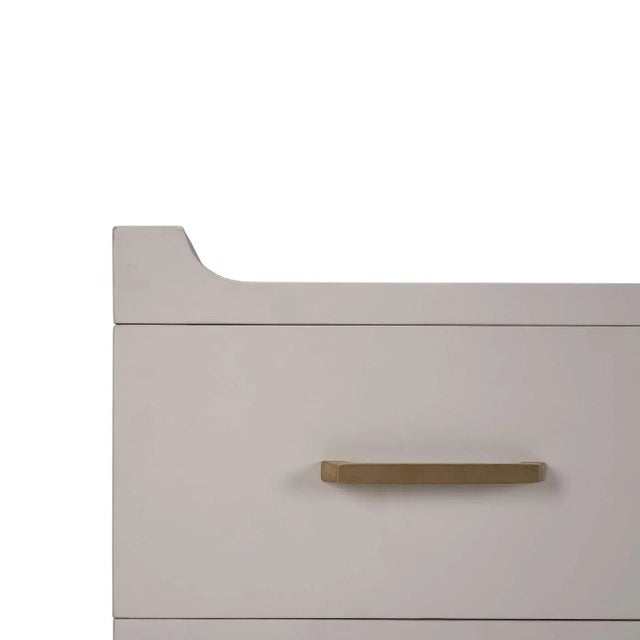 Linen Wrapped Modern Scandinavian Console Table | Chairish