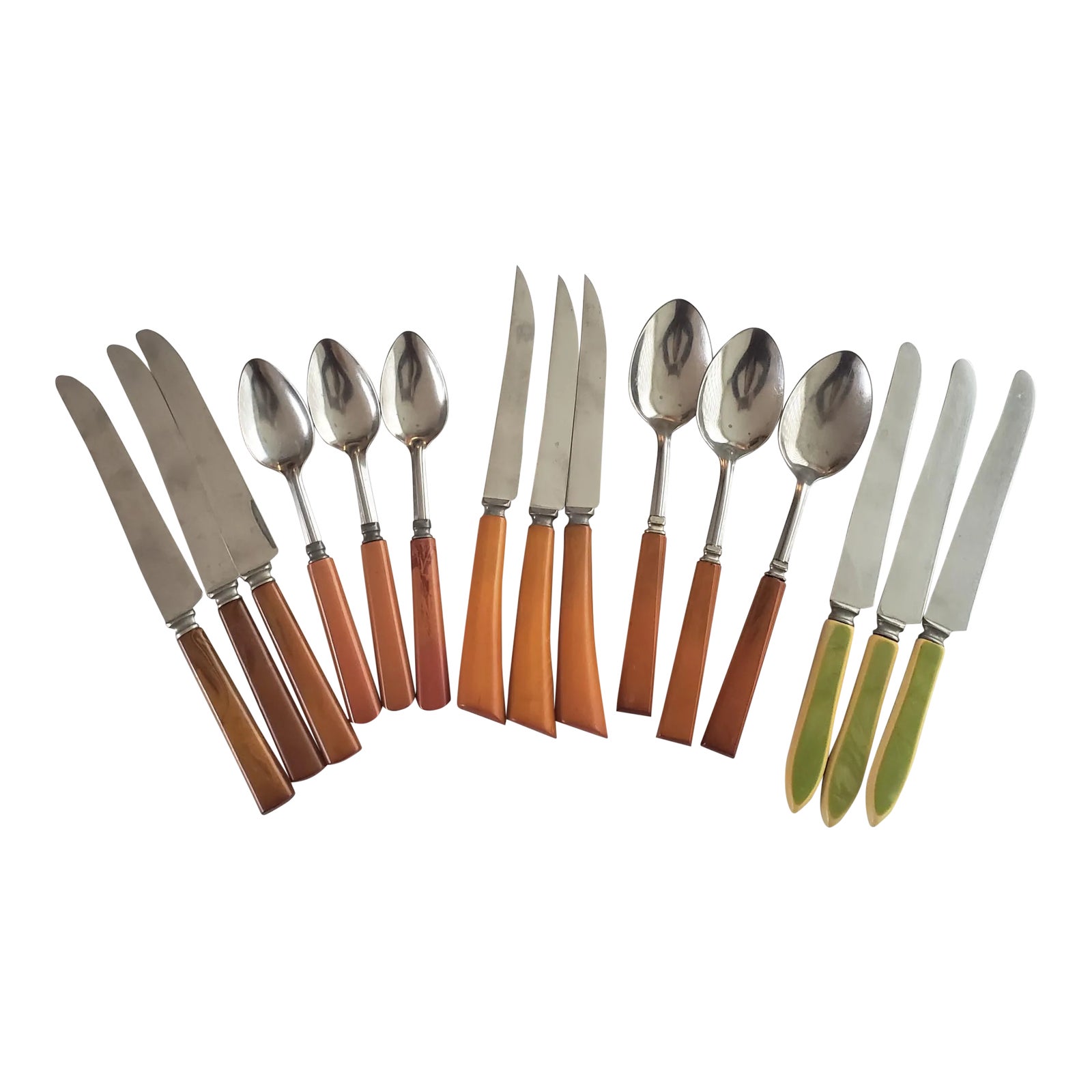Bakelite Flatware Table Service - Set of 15 | Chairish