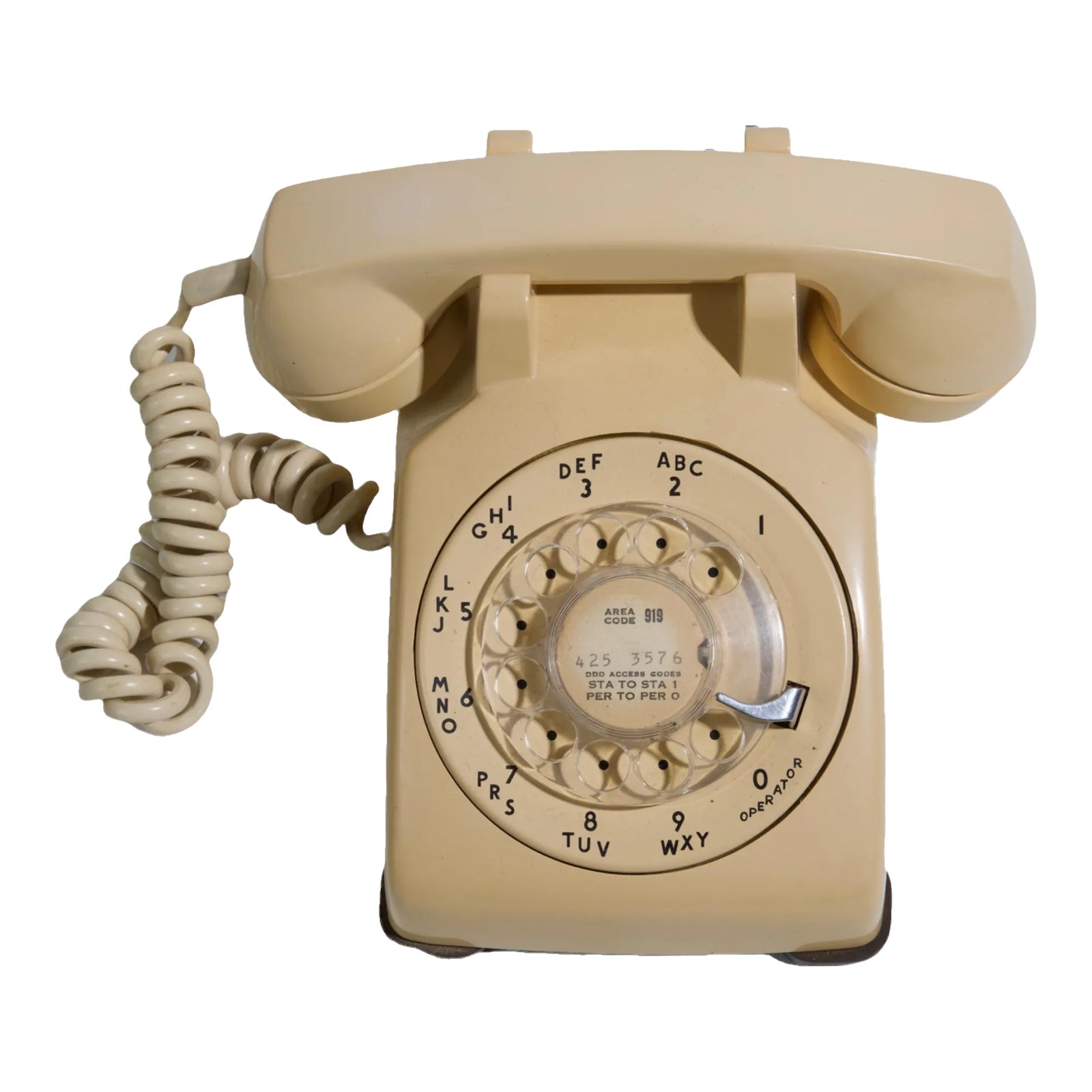 Beige Rotary Dial Telephone by Itt | Chairish