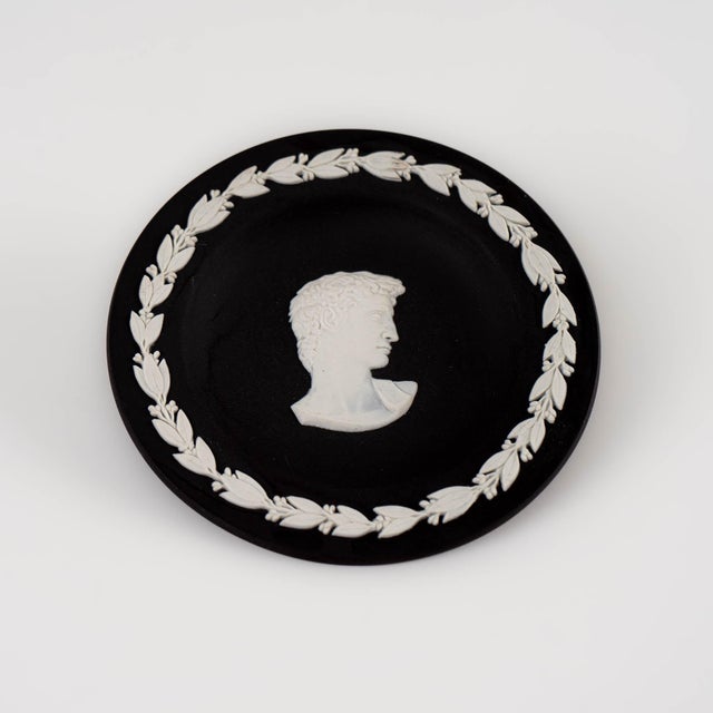 Wedgwood Black Jasperware David Sculpture Relief Plate | Chairish