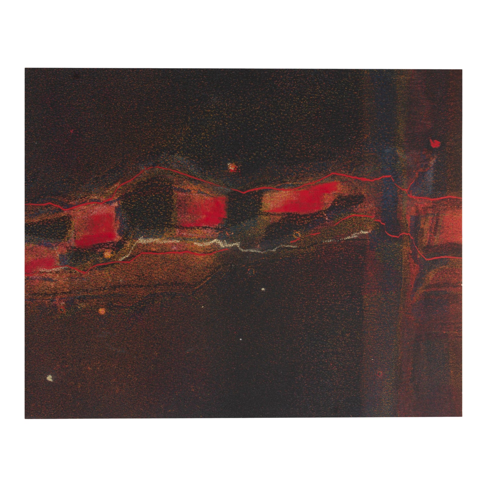 “Heat Waves” Abstract Mixed Media Drawing by Hiroko Sato | Chairish