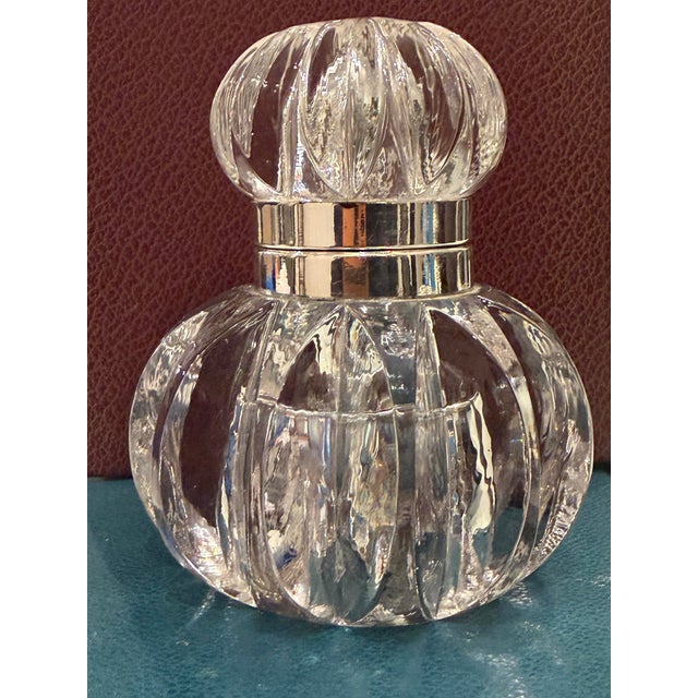 Early Vintage Art Deco Glass and Silver Plate Inkwell With Scalloped ...