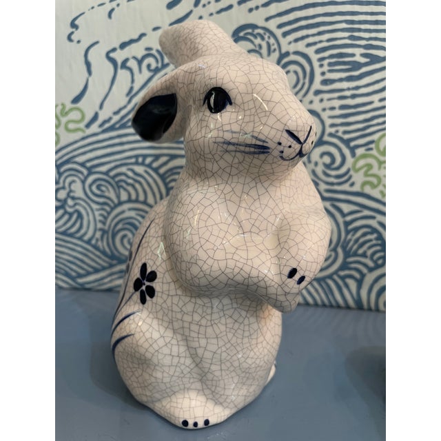 Potting Shed Dedham Rabbit Blue and White Ceramic Bunnies - a Pair ...