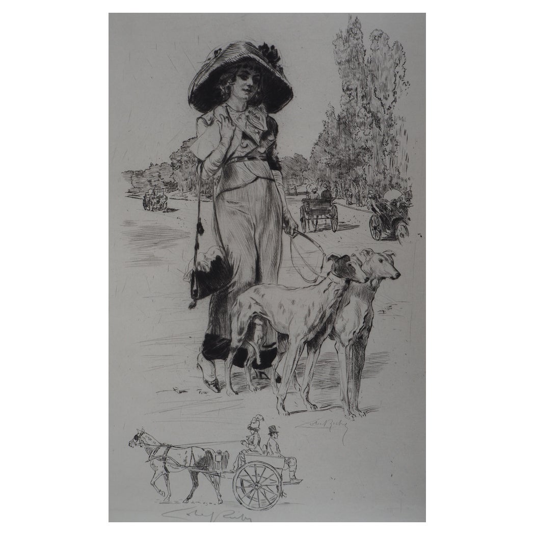 Alméry Lobel-Riche, The Walk of Dogs, Original Etching | Chairish