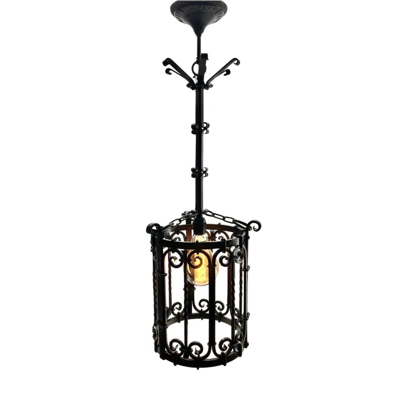 Arts & Crafts Hand-Crafted Forget and Pendant Lamp, 1930s | Chairish