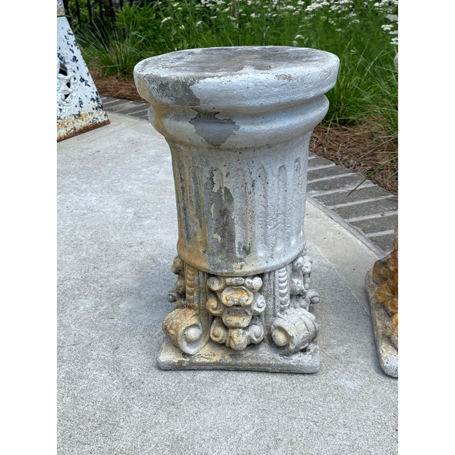 20th Century Italian Corinthian Style Capital Cast Stone Columns - Set ...