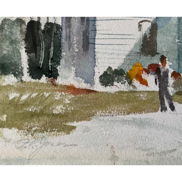 1970s Franklin Reed Jones Village Church Watercolor | Chairish