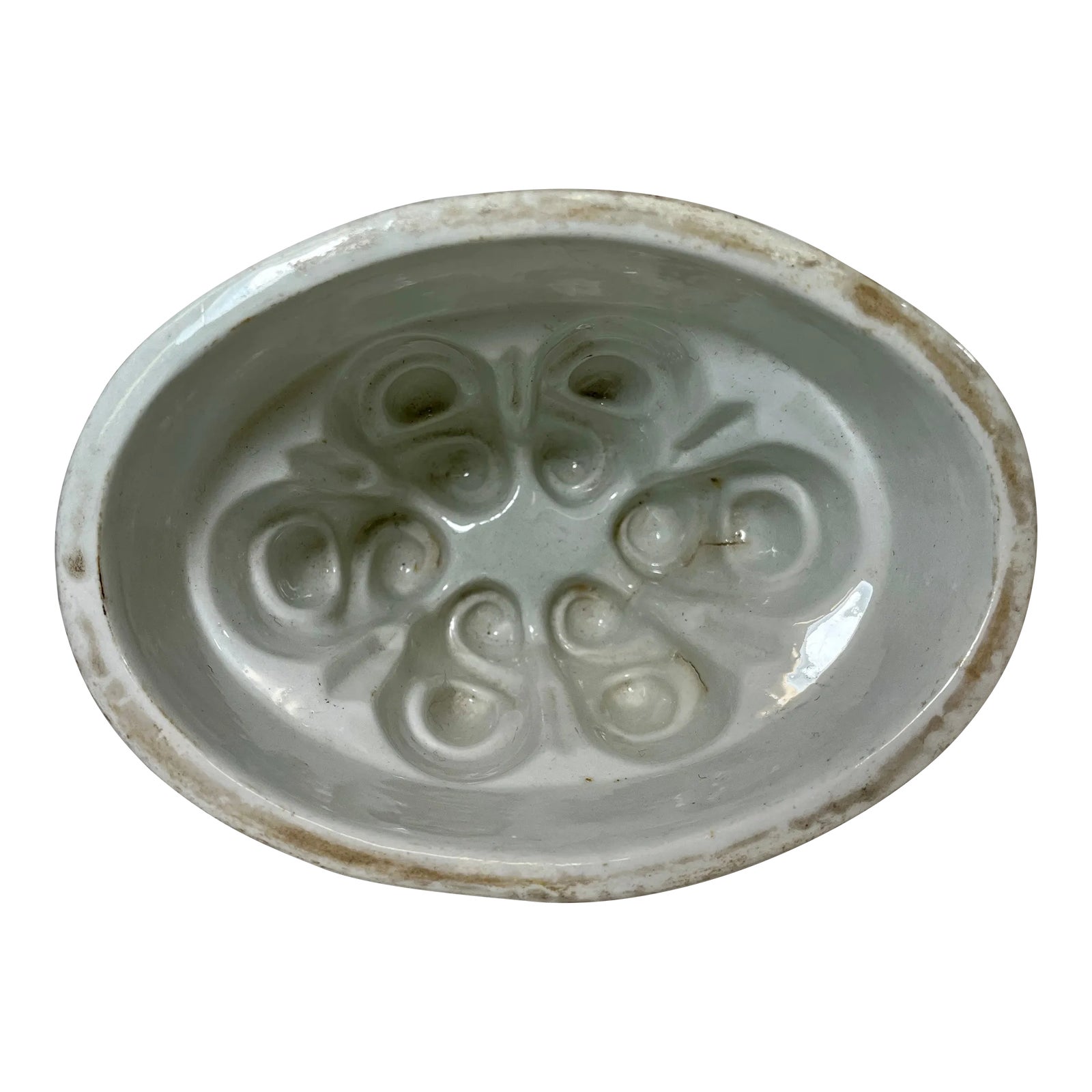 Antique Oval Ironstone Food Mold/Mould With Scroll Design From England ...