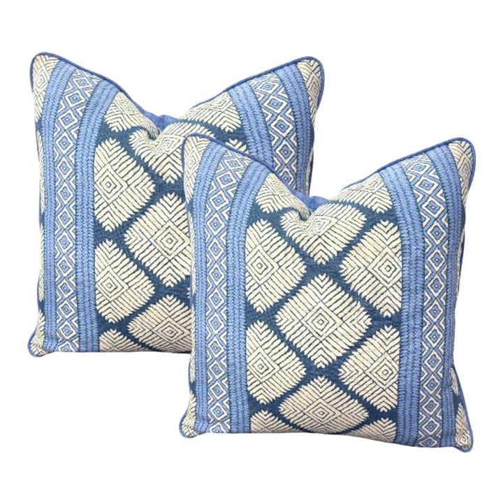 Diamond Pattern Pillows 22'' Pair | Chairish