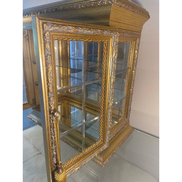 Late 20th Century Horchow Creazioni Wood Vitrine Display Case of Rococo ...