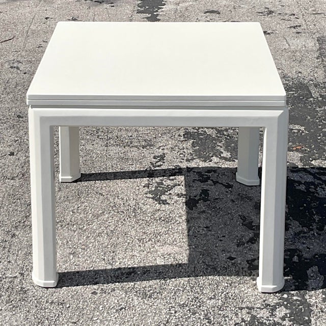 Vintage Boho Lacquered Extendable Game Table | Chairish