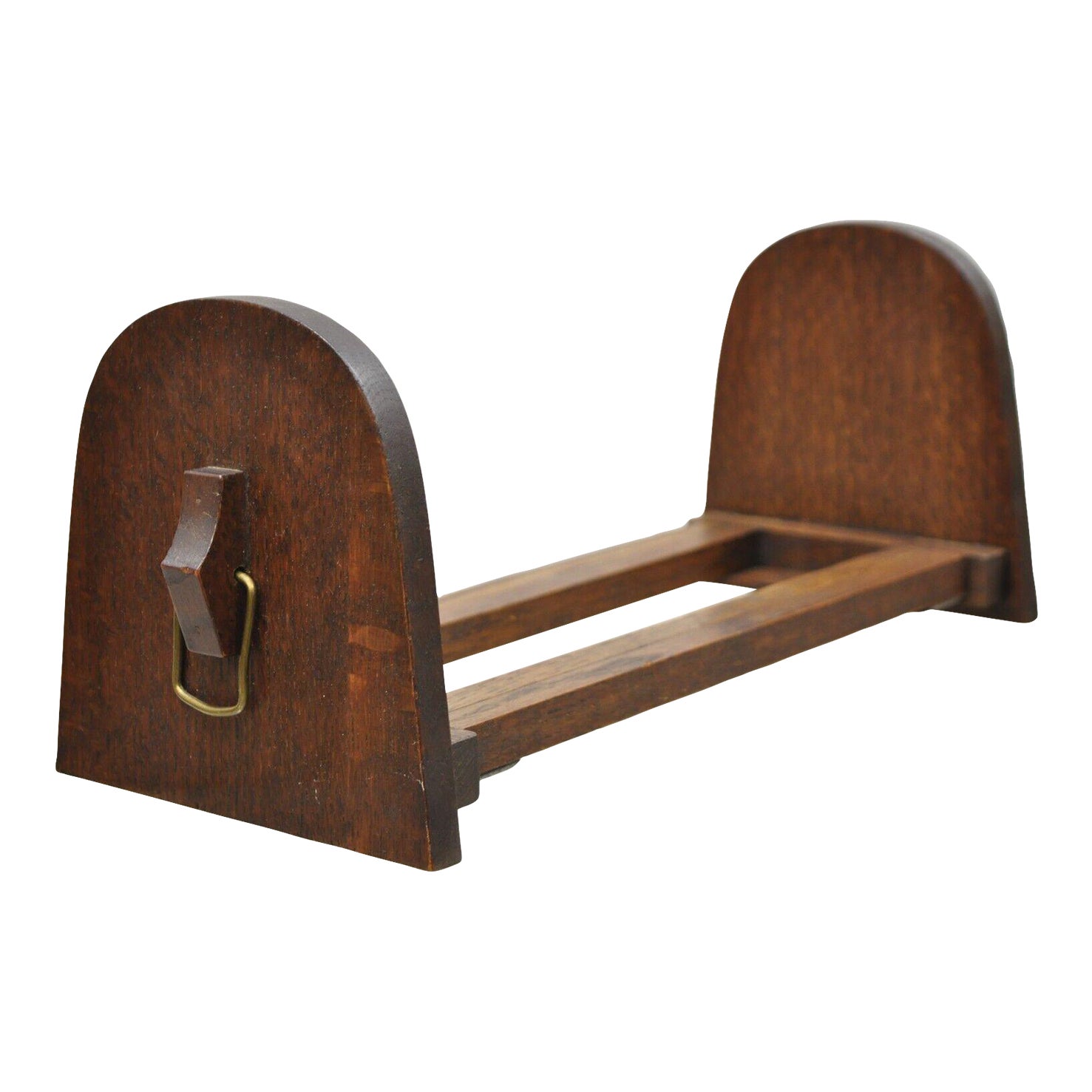 Antique 1900s Oak Wood Arts & Crafts Expandable Book Holder Rack ...