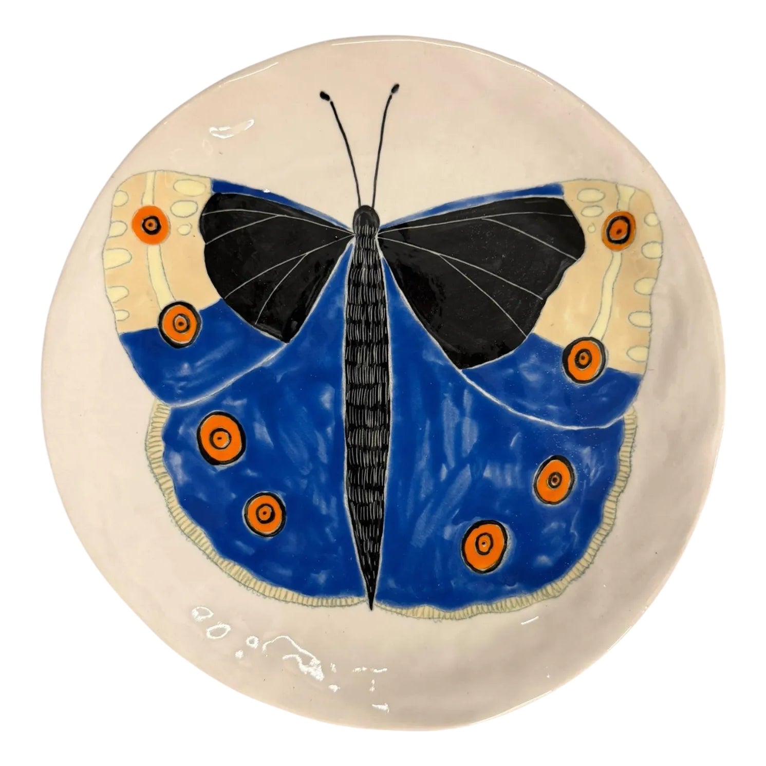 Bug Plates by Gemma Orkin - Blue Butterfly | Chairish