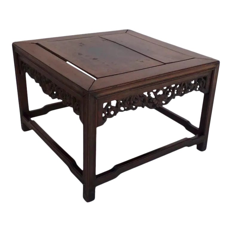 19th Century Chinese Rosewood Hardwood Low Small Table Stand | Chairish