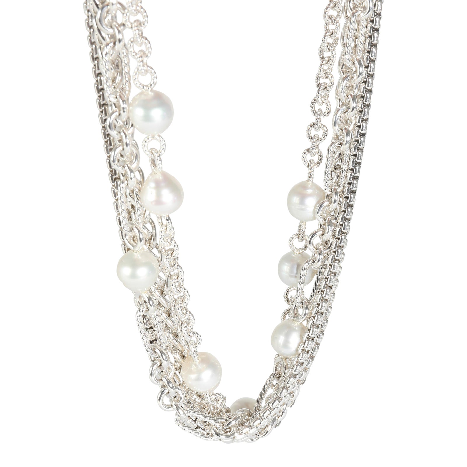 David Yurman Dy Madison Necklace In 18K Yellow Gold/Sterling Silver ...