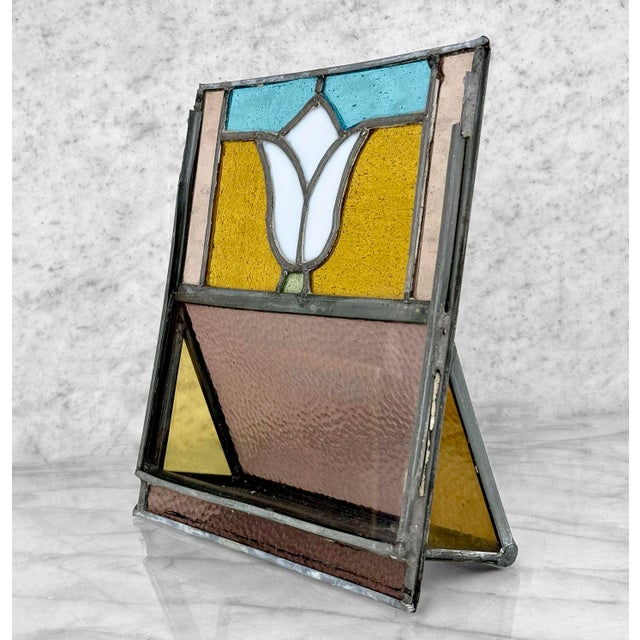 Antique Traditional Farmhouse Stained Glass Slide Opening Window ...