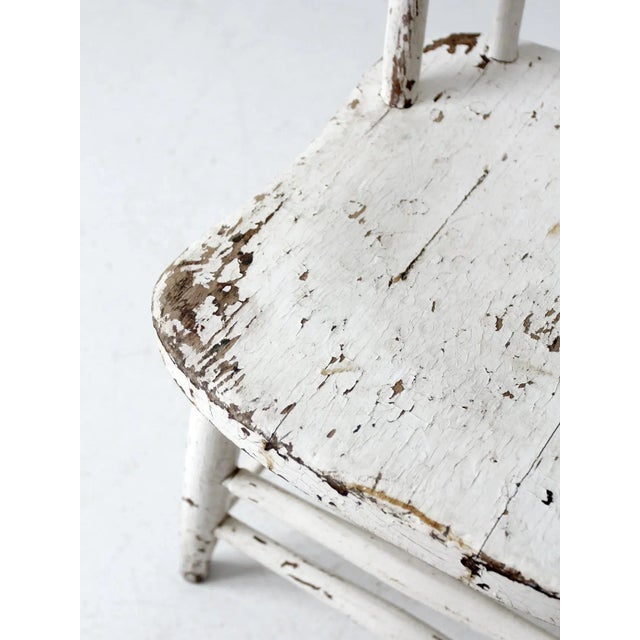 Antique White Spindle Back Chair | Chairish