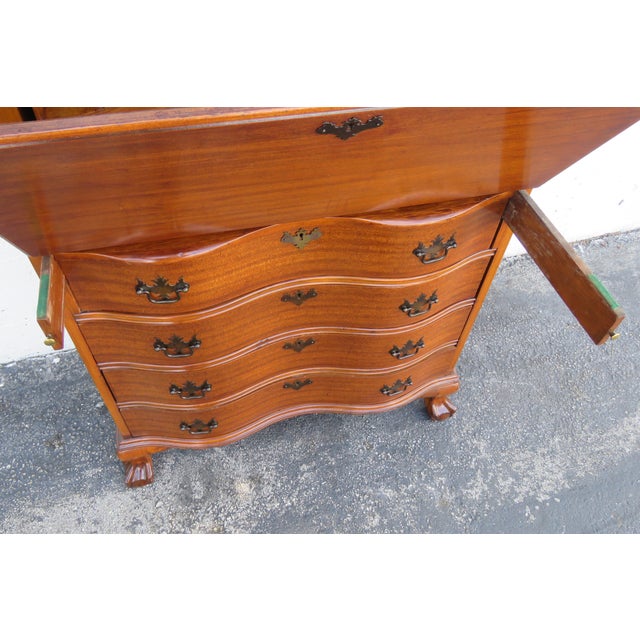 Mahogany Ball and Claw Feet Tall Secretary Desk | Chairish
