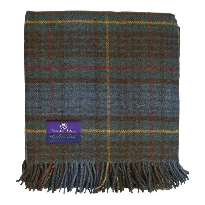Highland Tweeds Wool Fluffy Throw - Antique Hunting Stewart | Chairish