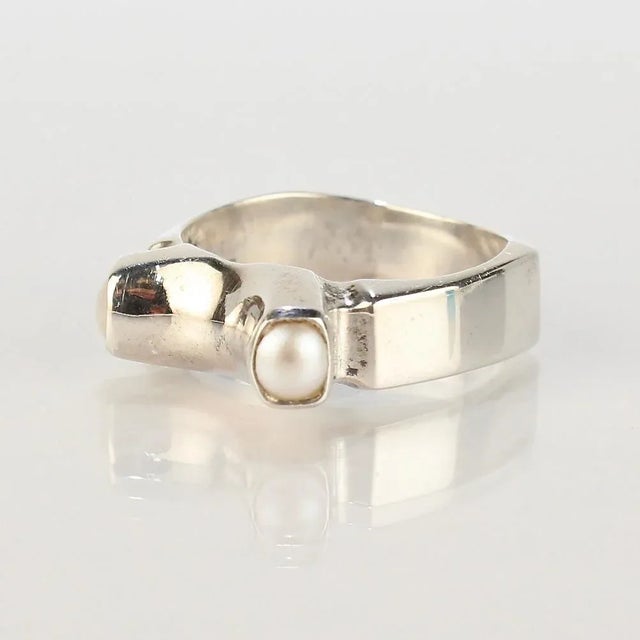 Signed Wesley Emmons Mid-Century Modern Sterling Silver and Double ...
