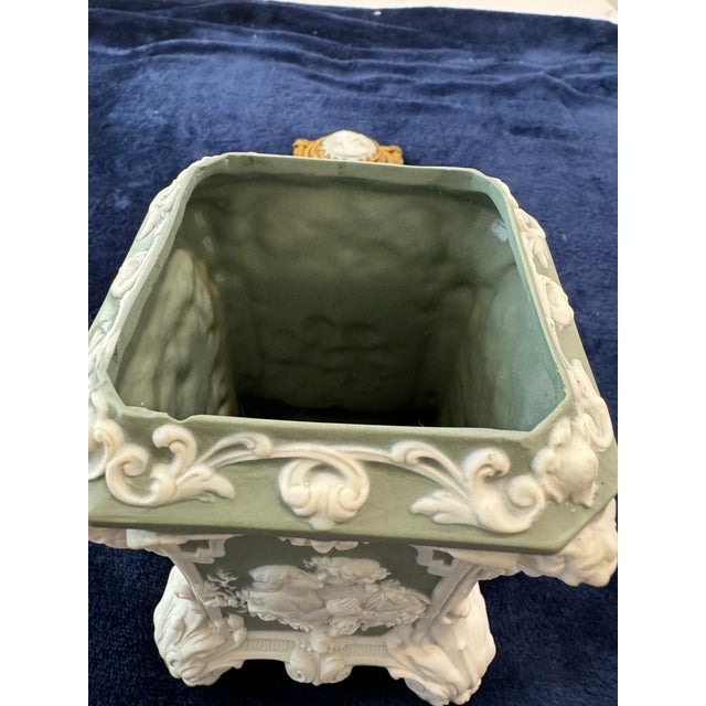 Vintage German Jasperware Tea Caddy With Ormolu Framed Cameo Lid ...