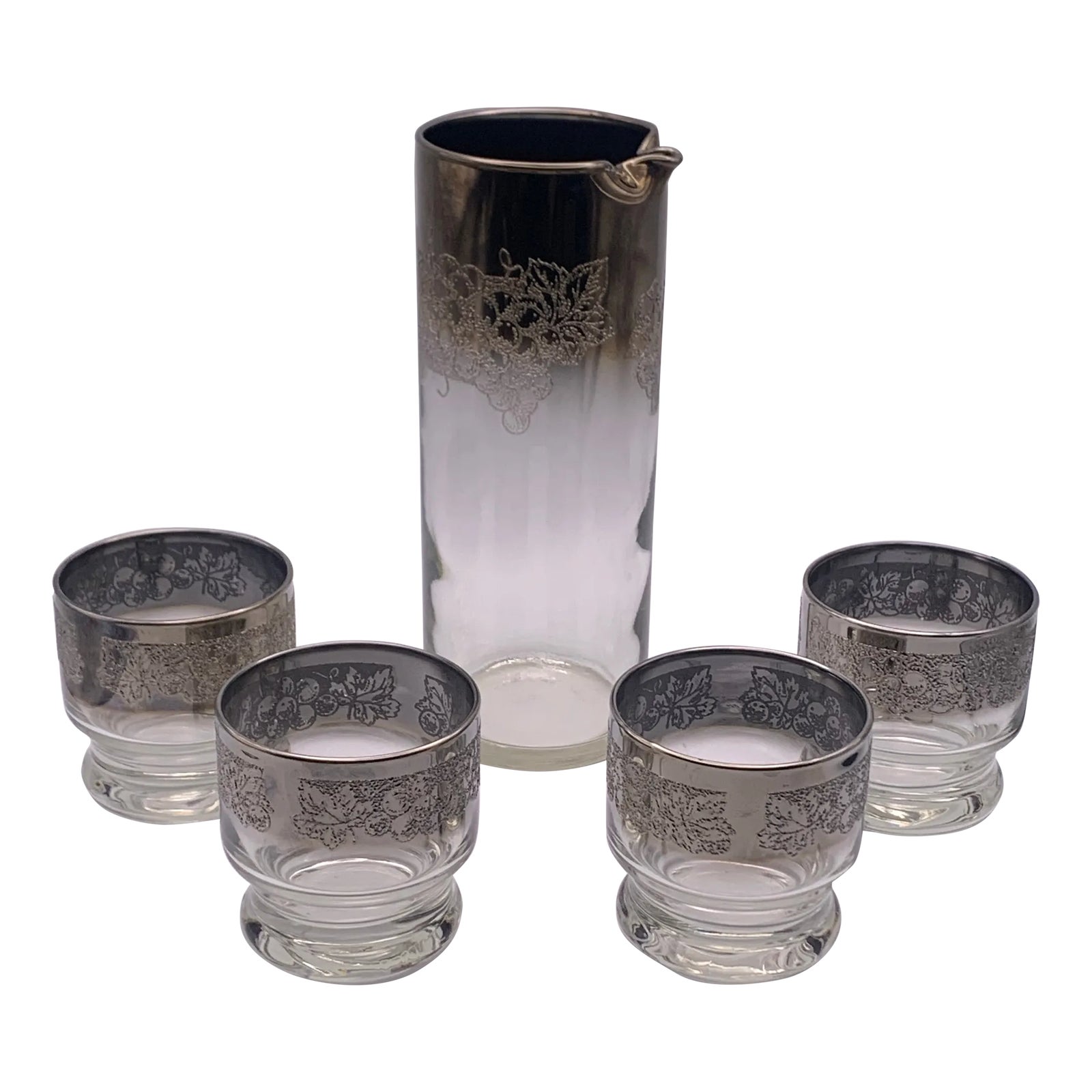 1950s Vitreon Queen’s Lusterware Barware Glasses Serving Set With Caddy ...