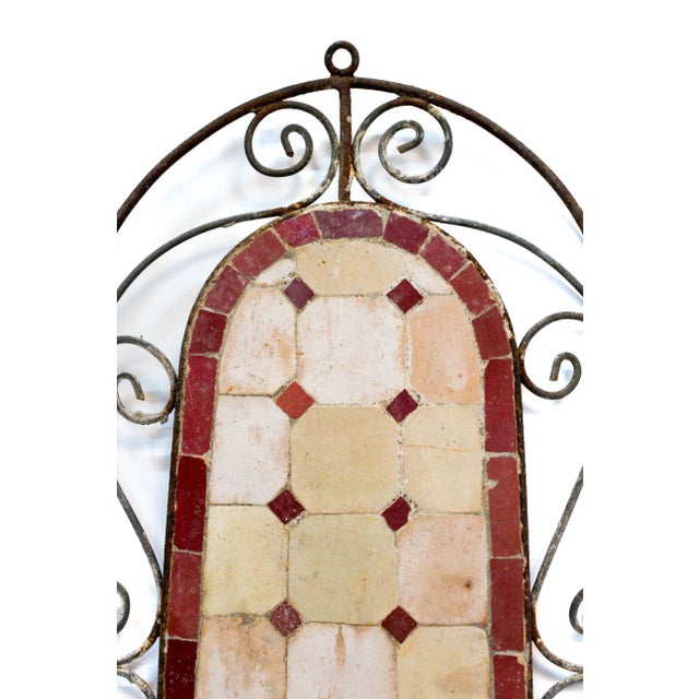 Terracotta Tile Wall Sconce With Candle Cup Red Accents | Chairish