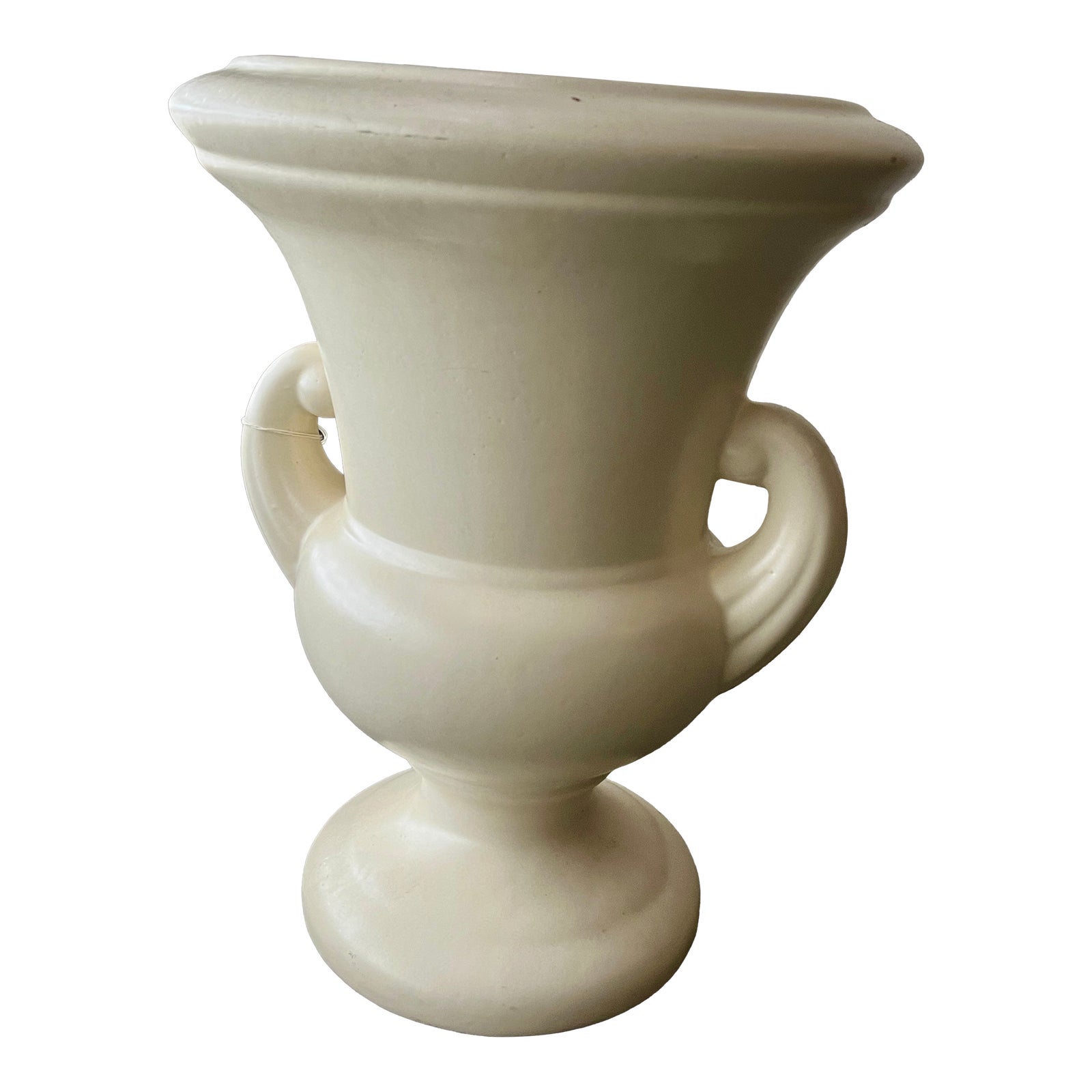 Mid-Century Modern White Haeger Urn Floor Planter | Chairish