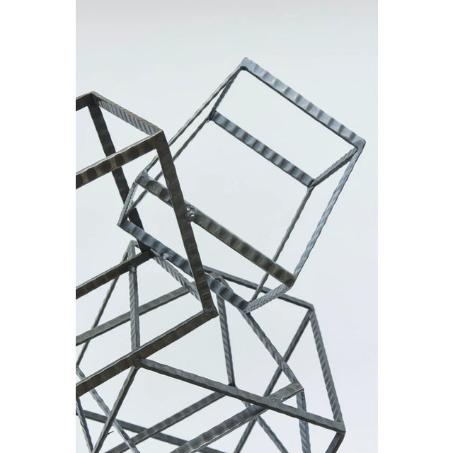 Monumental Steel Cube Angled Sculpture | Chairish