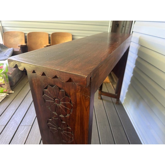Antique Hand Carved Hall Console Table | Chairish