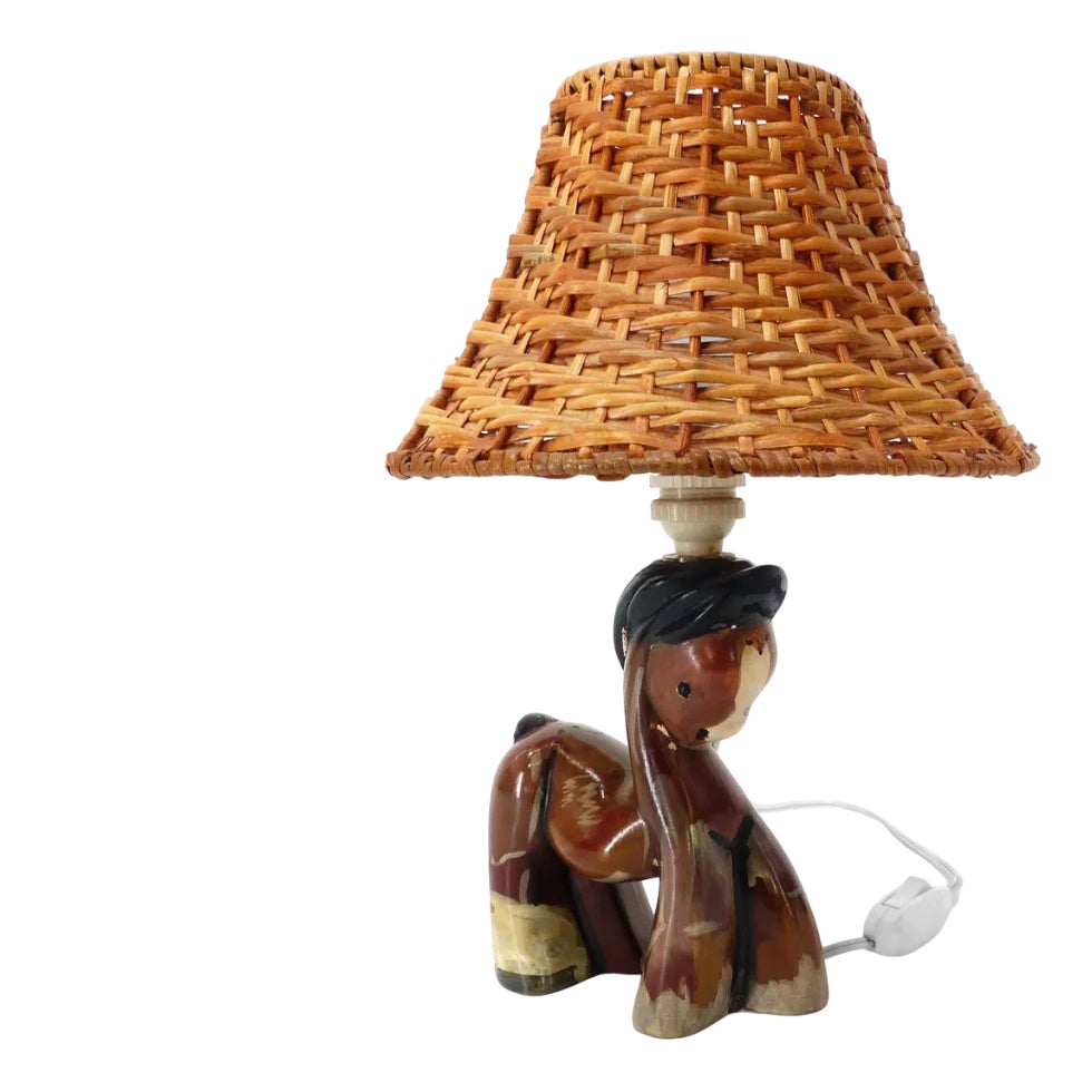 Zoomorphic Ceramic Bedside Lamp, 1950s | Chairish