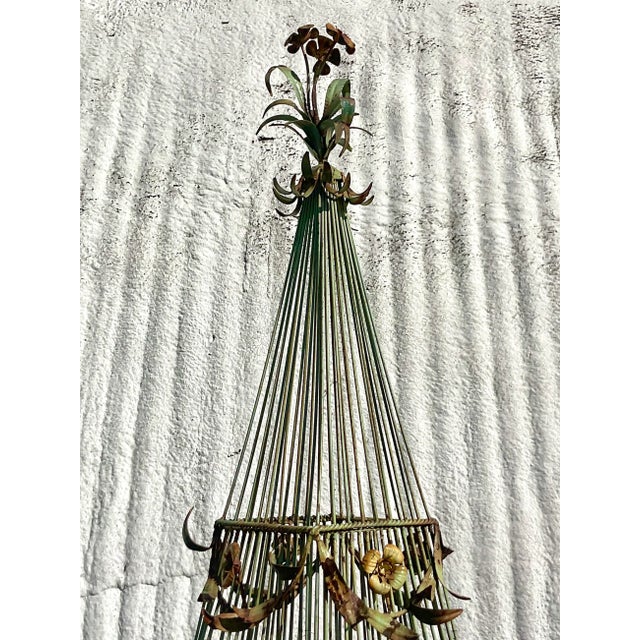 Vintage Regency Wrought Iron Birdcage | Chairish