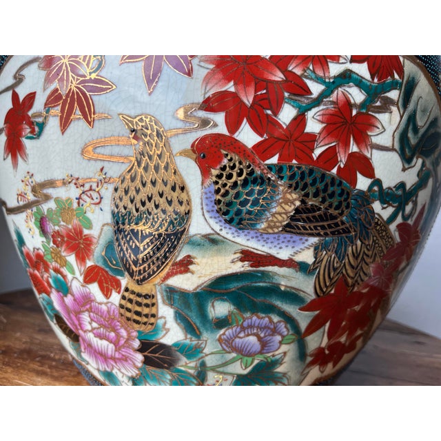 Vintage Chinoiserie Large Porcelain Koi Fish Planter | Chairish