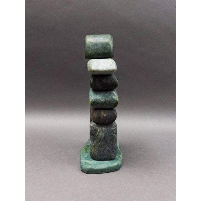 Mid 20th Century Inuit Inukshuk Carved Canadian Nephrite Jade Large Art ...