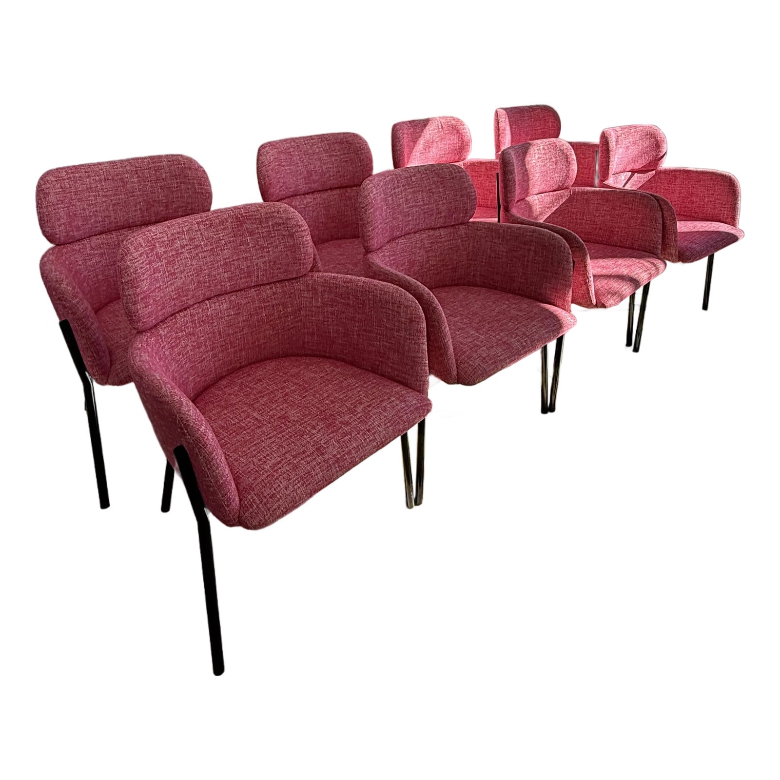 Set of 8 Cb2 Chairs With Upgraded Fabric | Chairish