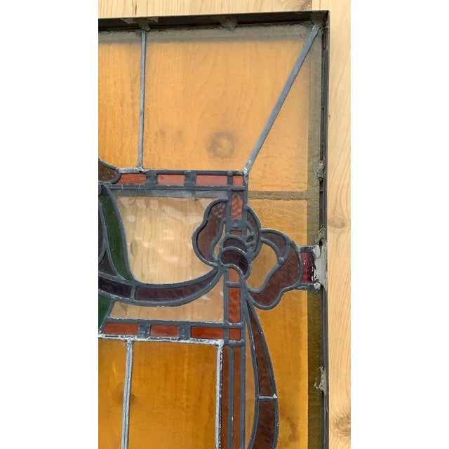 1940s Wrought-Iron Framed Stained Glass Window/Door | Chairish