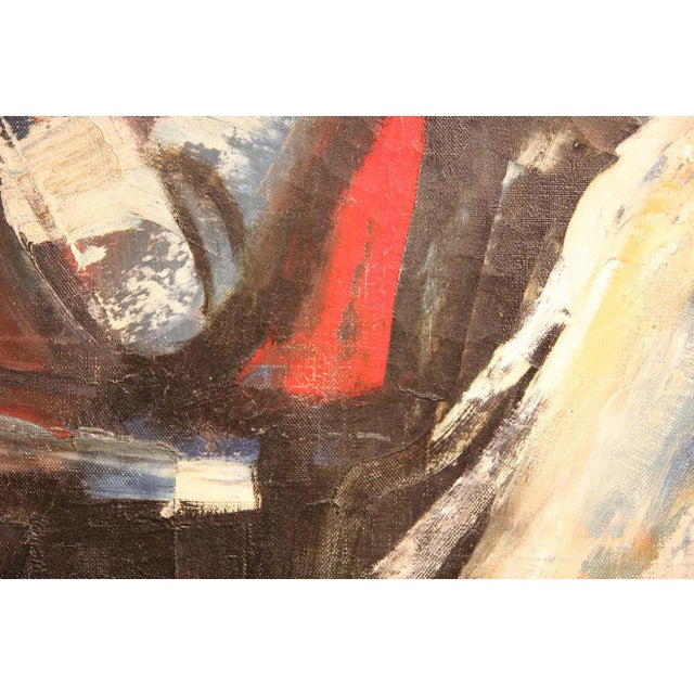 1960 "Two Figures Unmasked" Abstract Impressionist Figurative Oil ...