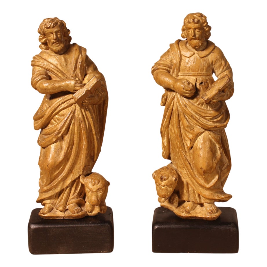 Venetian Artist, Statues of Saint Mark, 16th Century, Walnut, Set of 2 ...