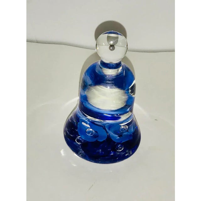 Joe St. Clair Art Glass Bell Shaped Paperweight | Chairish