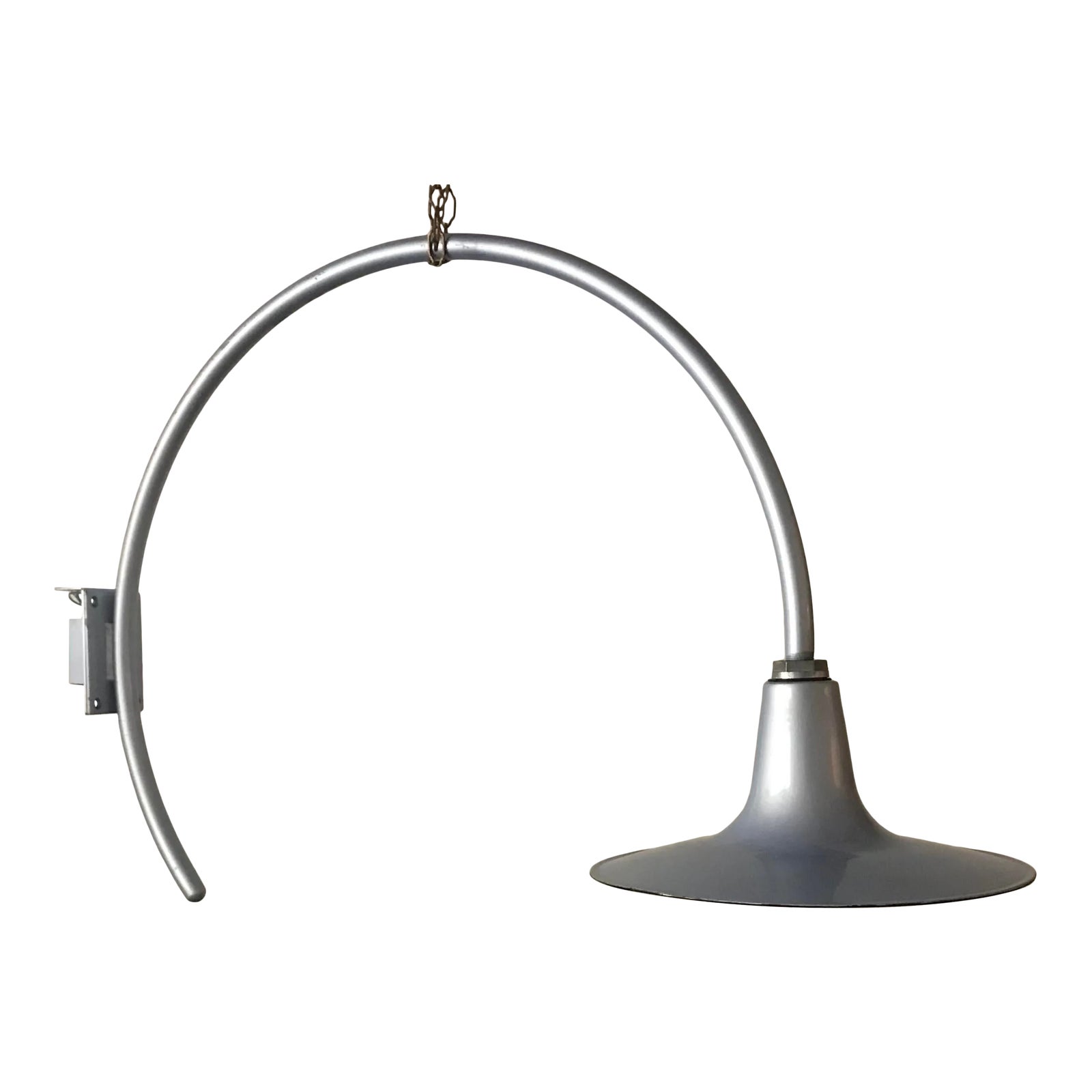 Vintage Powder Blue Wall Mount Barn Light | Chairish