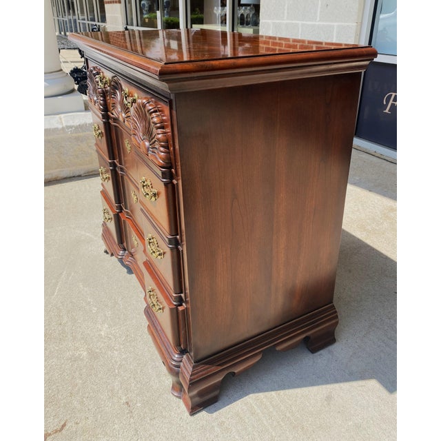 Late 20th Century Thomasville Solid Cherry Blockfront Chest | Chairish