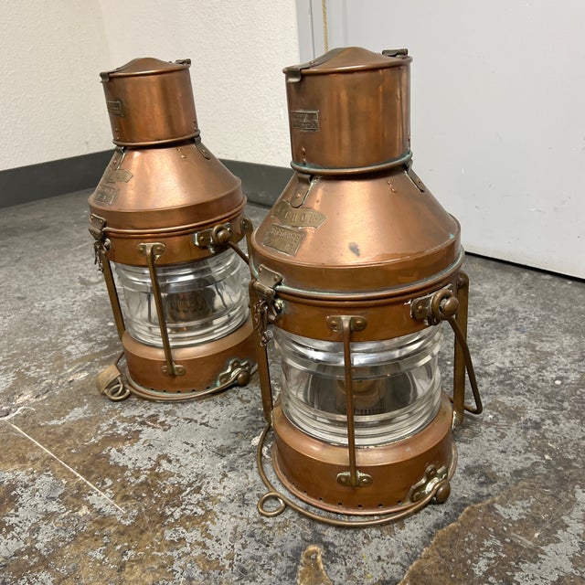 1950's Solid Copper Ship's British Maritime Anchor Lantern by Meteorite ...