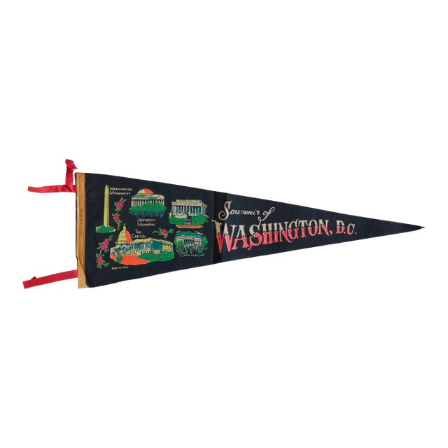 Vintage Washington DC Felt Flag Pennant | Chairish